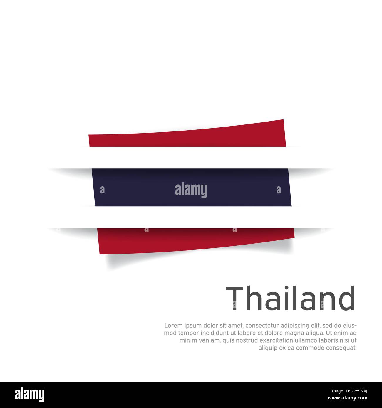Thailand flag in paper cut style. Creative background in thai flag ...