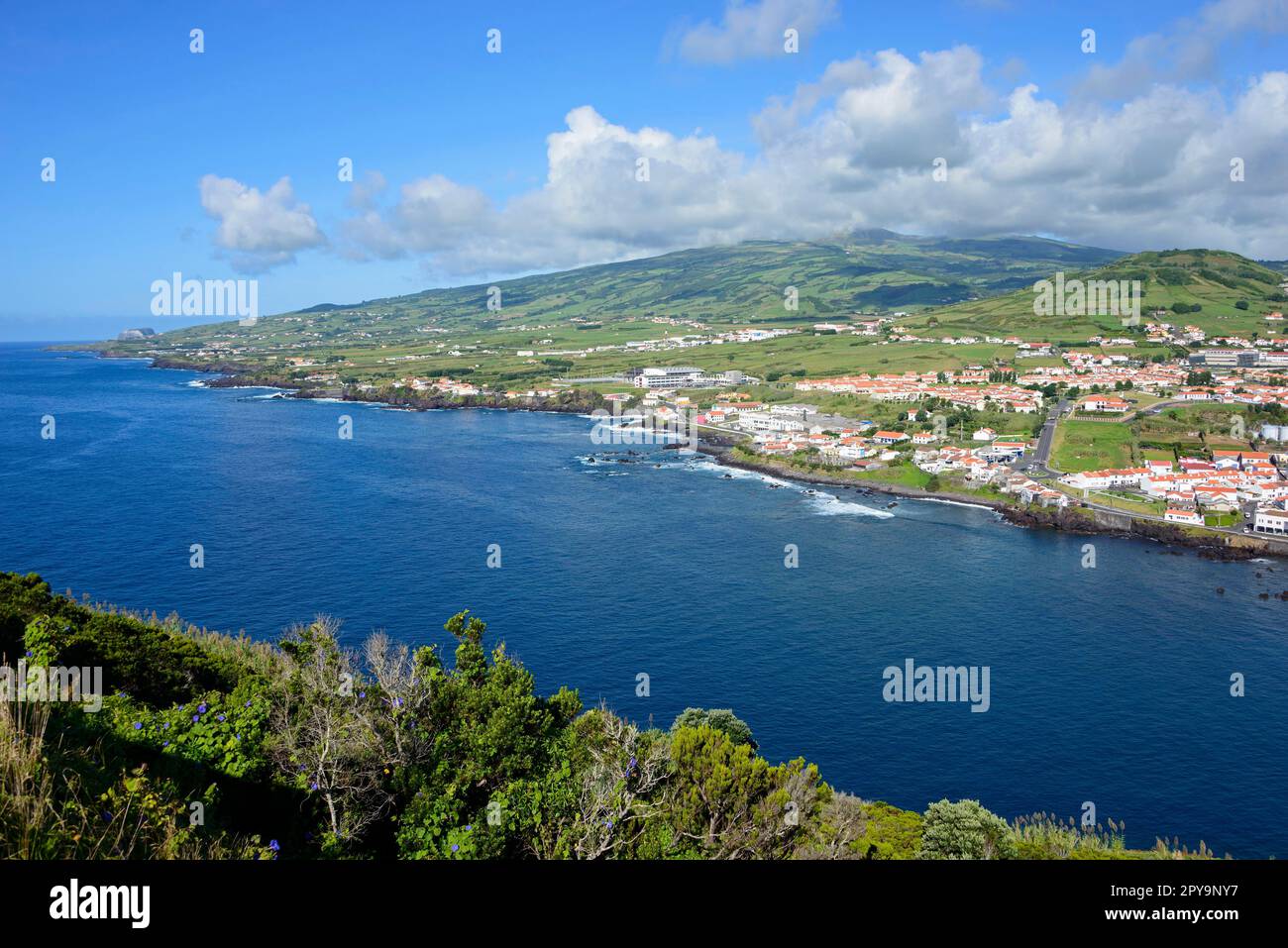 View from Mount Guia to the south of Faial, Azores, Portugal Stock ...