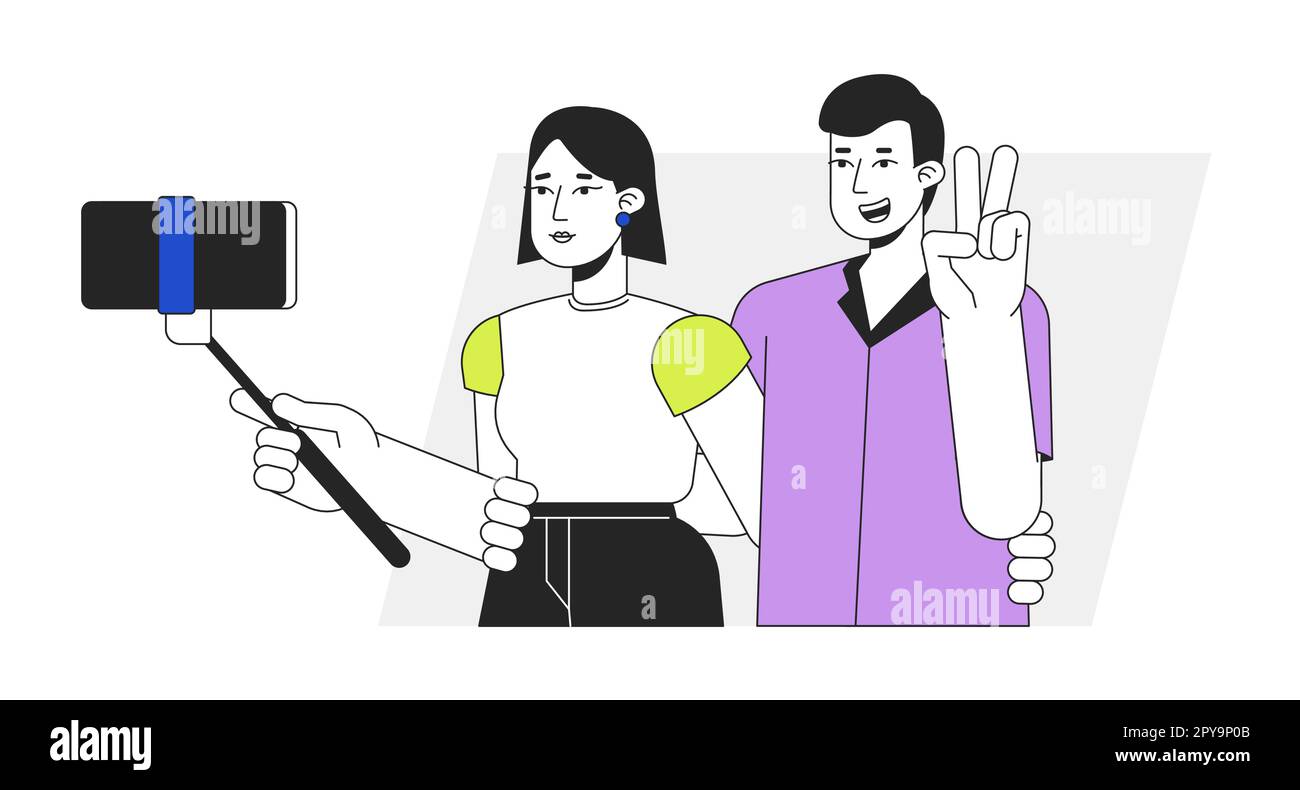 Selfie 2d flat animation hi-res stock photography and images - Alamy
