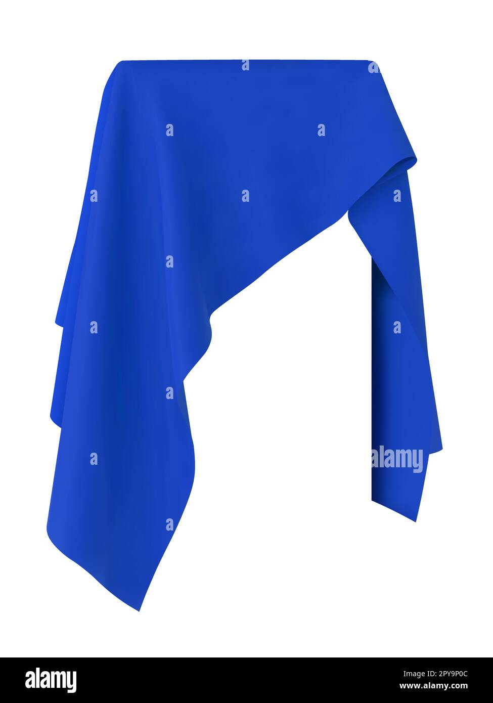 Blue fabric covering a blank template vector illustration Stock Vector ...