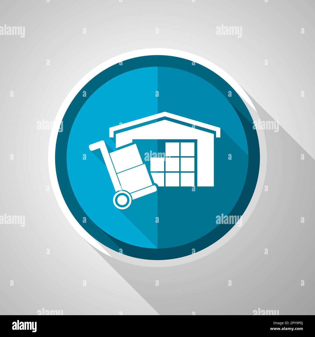 Warehouse and shipping barrow, delivery, freight concept symbol, flat ...