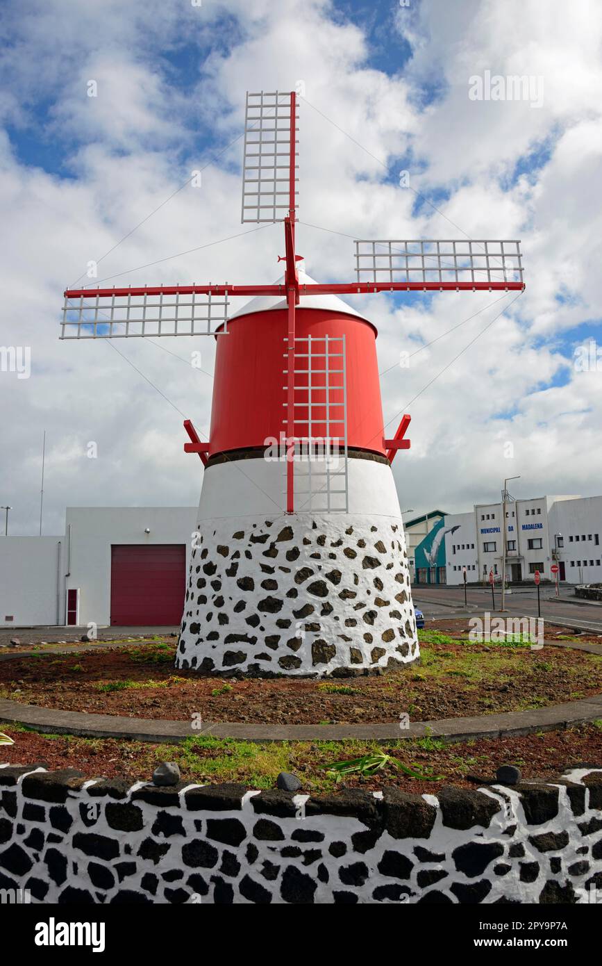 Windmill, Madalena do Pico, Pico, Azores, Portugal Stock Photo - Alamy