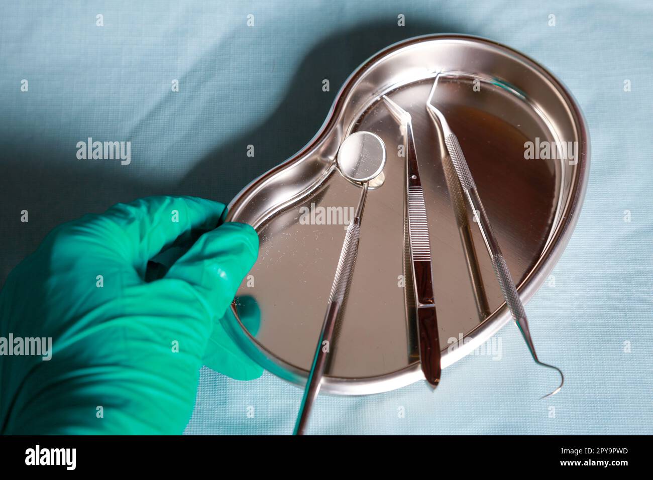 Medical and dental instruments on the table hospital, natural light ...