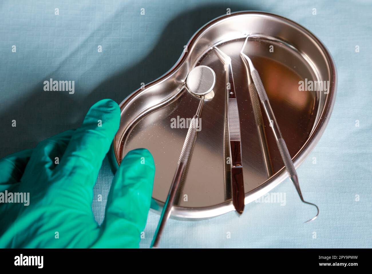 Medical and dental instruments on the table hospital, natural light ...