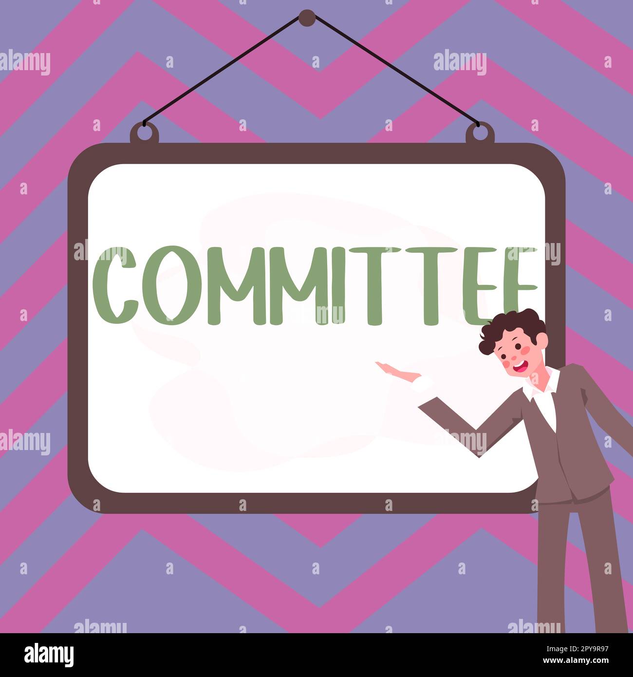 Sign displaying Committee. Business showcase Group of people appointed ...