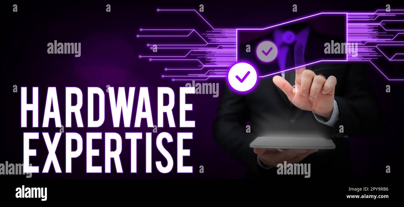 Inspiration showing sign Hardware Expertise. Business overview machines ...
