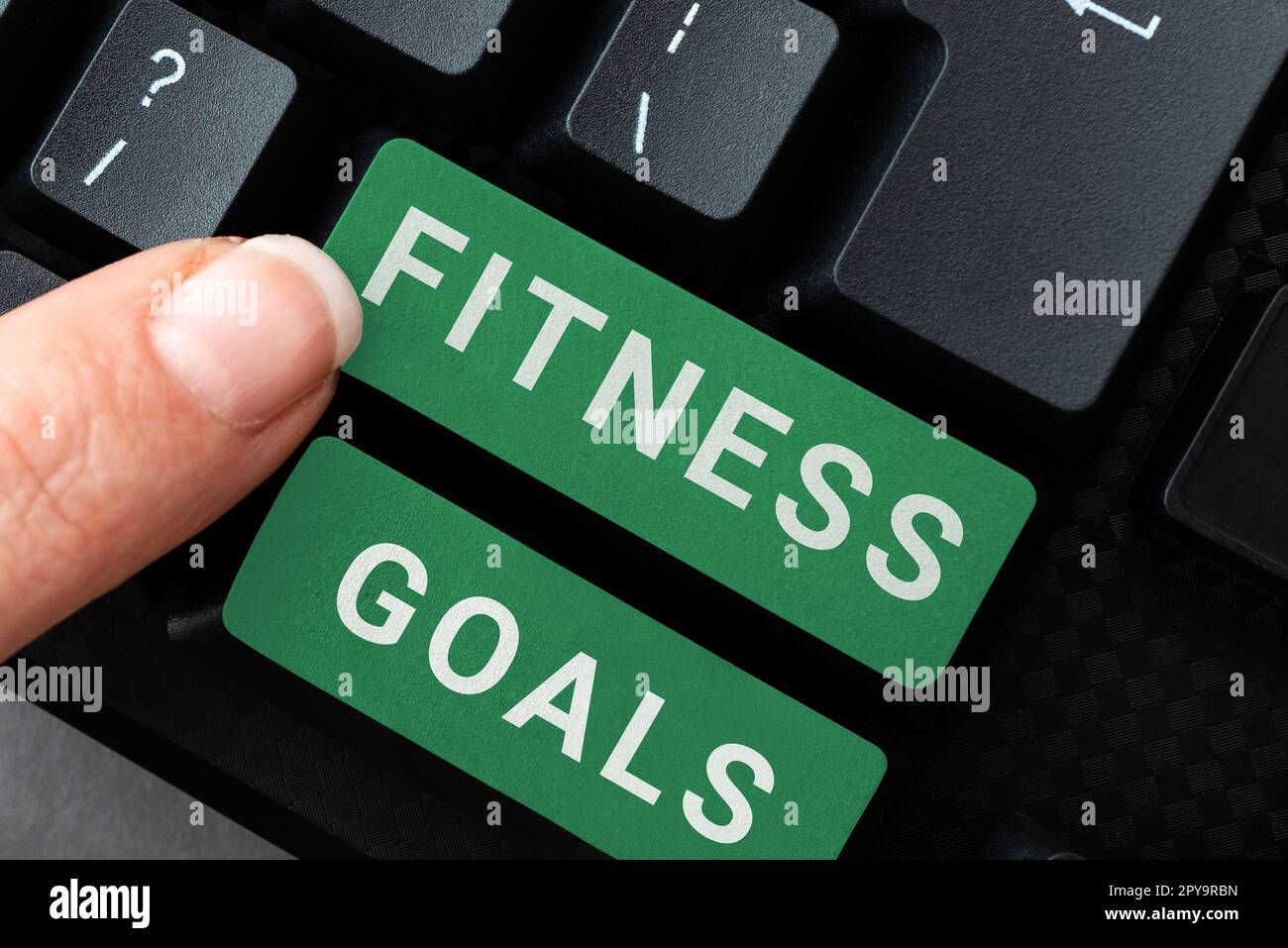 Handwriting text Fitness Goals. Internet Concept Loose fat Build muscle ...