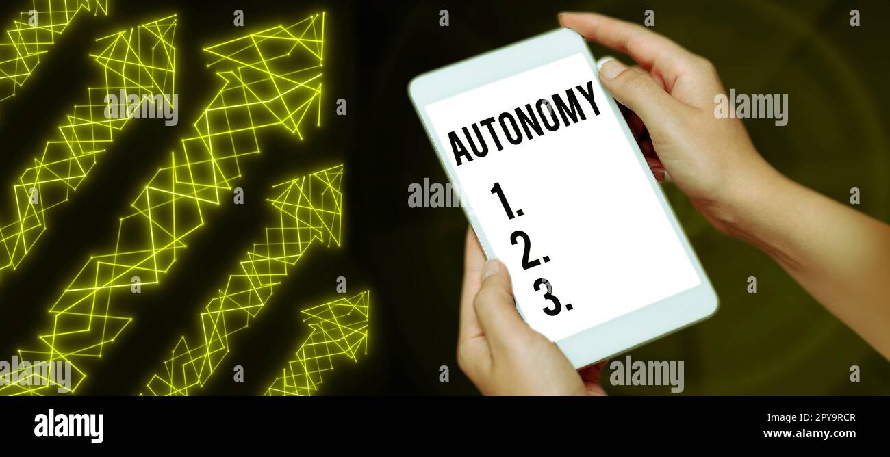 Inspiration showing sign Autonomy. Word for vehicle that can guide ...