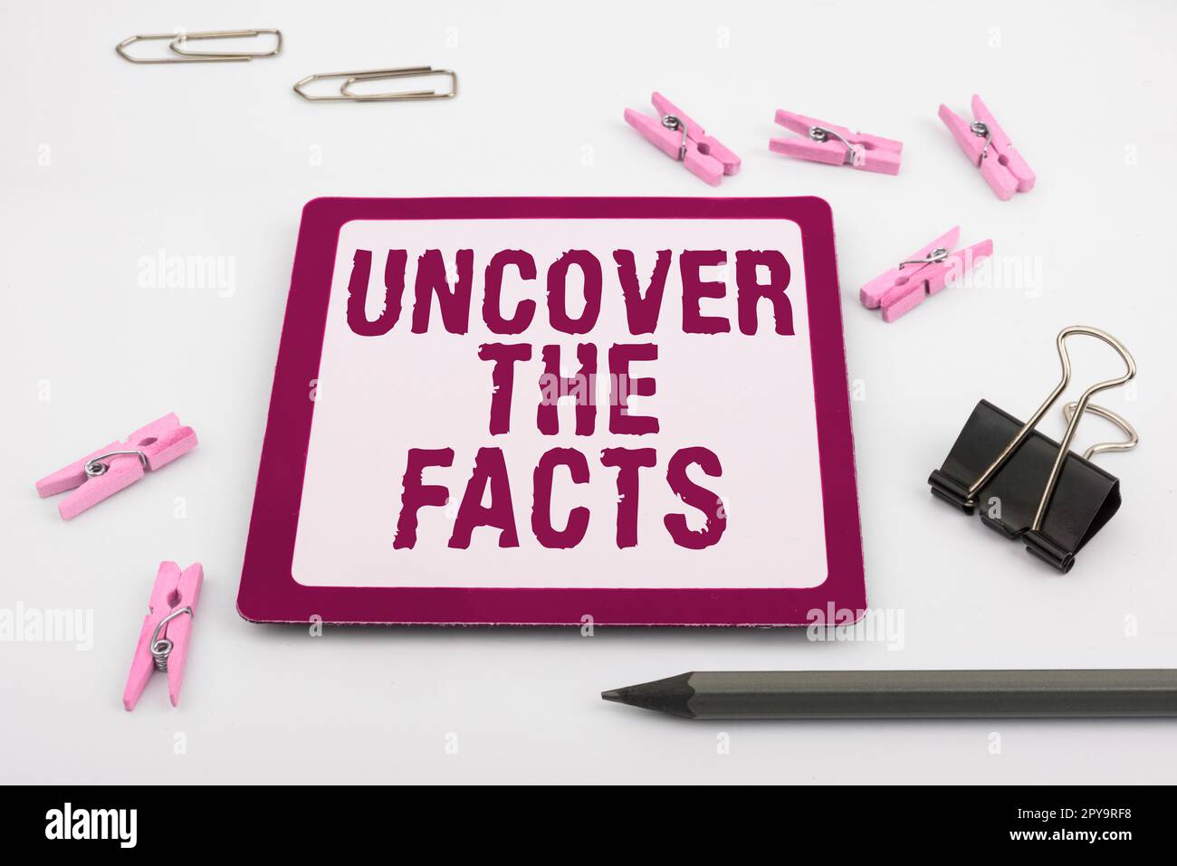 Conceptual caption Uncover The Facts. Business overview Find the truth ...