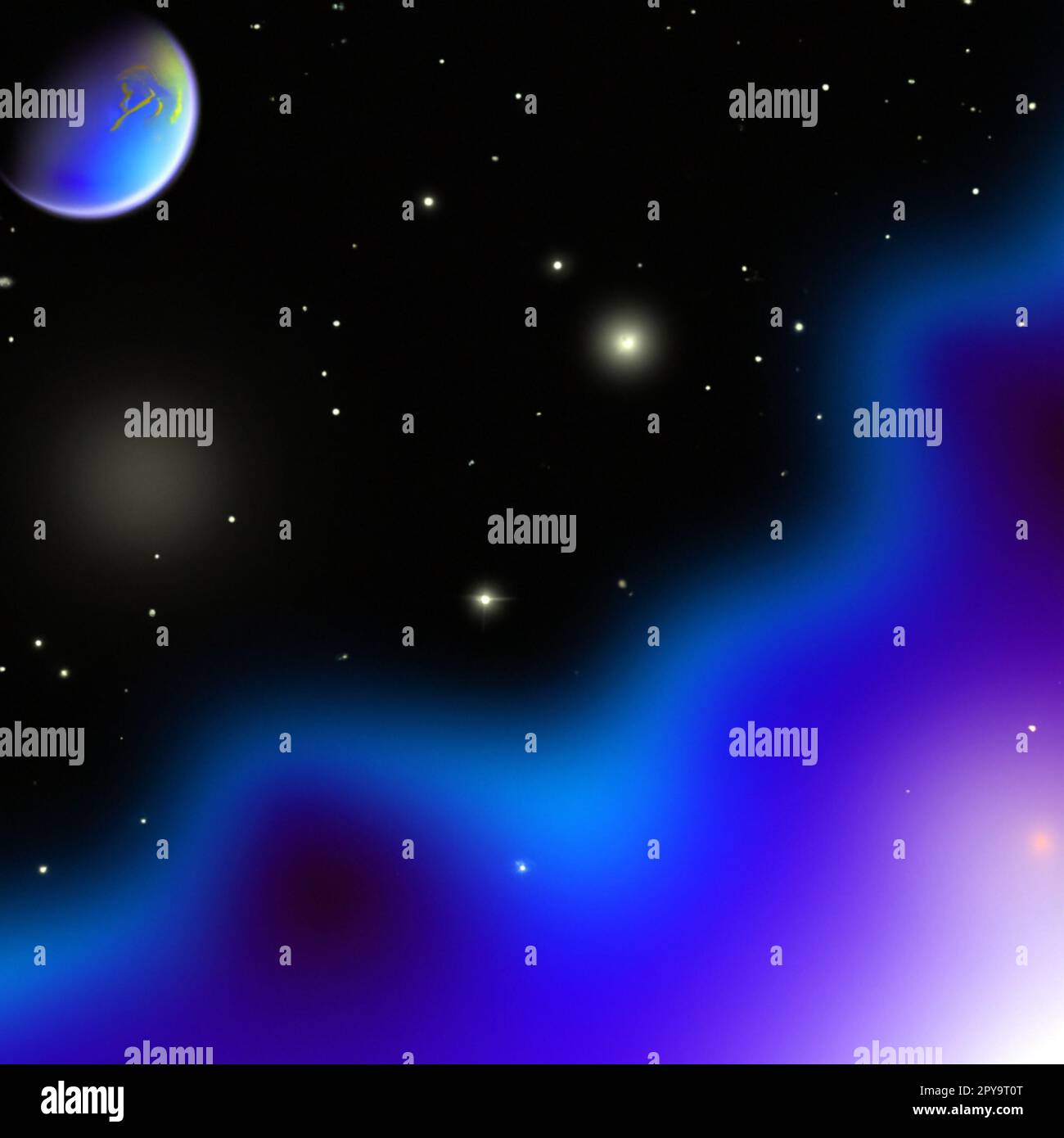 Outer space, Universe. Celestial asteroids, satellites, planets and ...