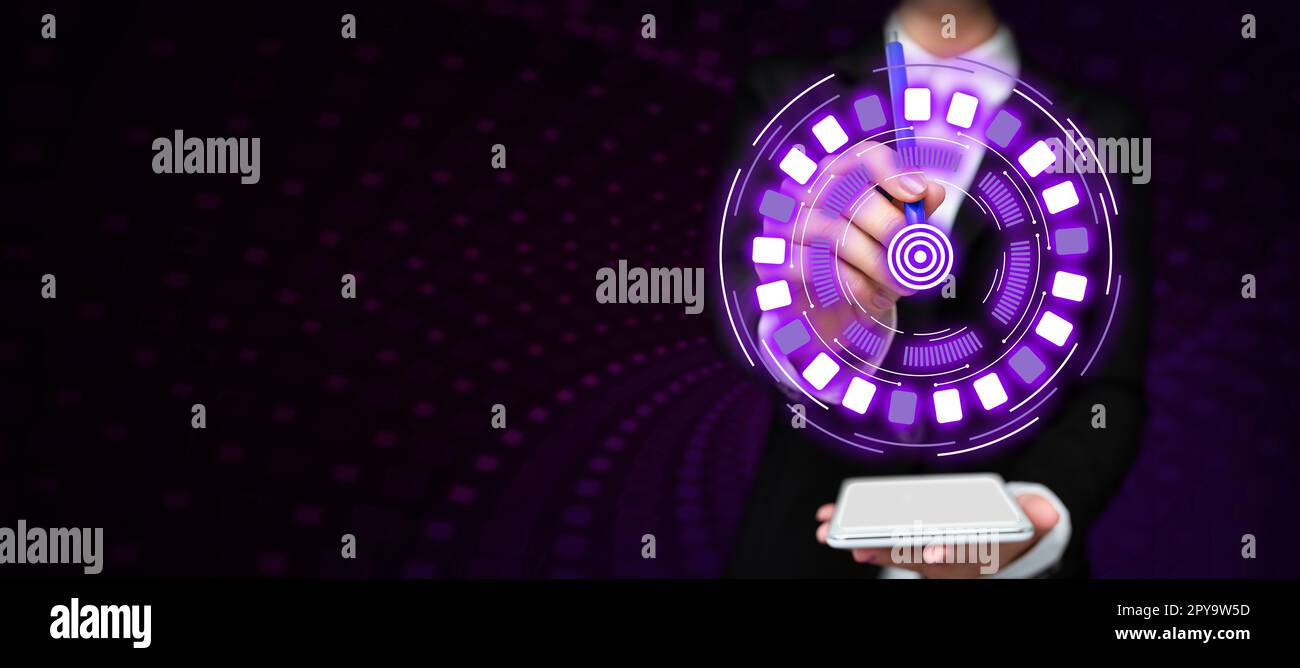 Business Woman Standing Holding mobile phone And pen. Pressing On ...