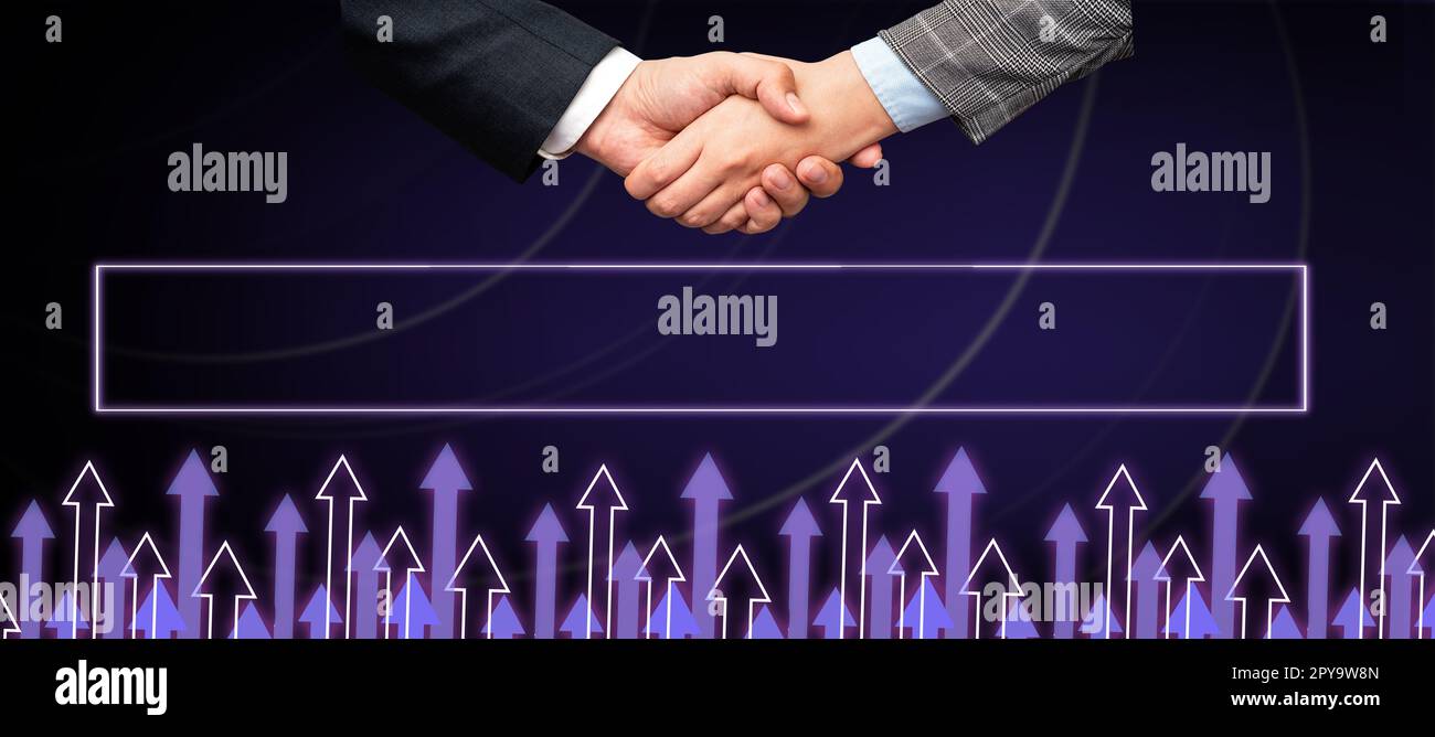 Handshake presenting innovative plan ideas symbolizing successful ...