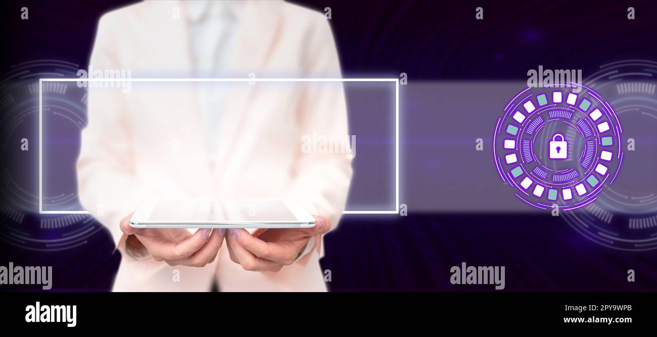 Lady in light pink suit standing holding tablet. Business Woman In ...