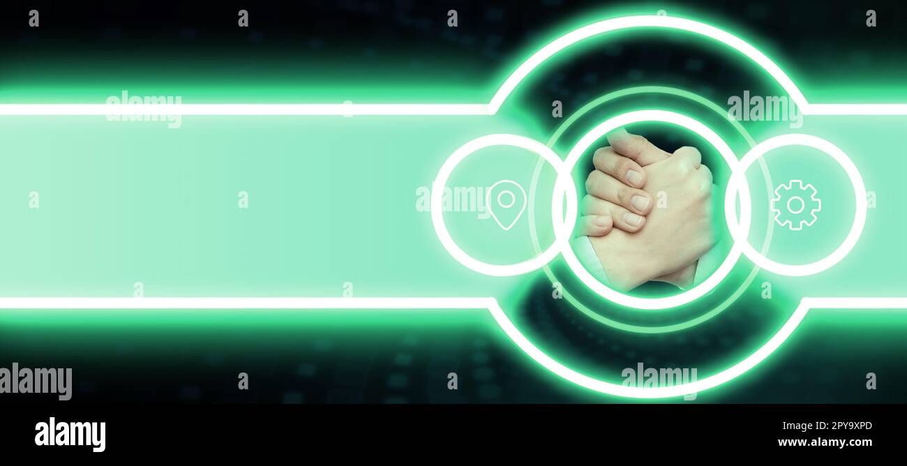 Handshake presenting innovative plan ideas symbolizing successful ...