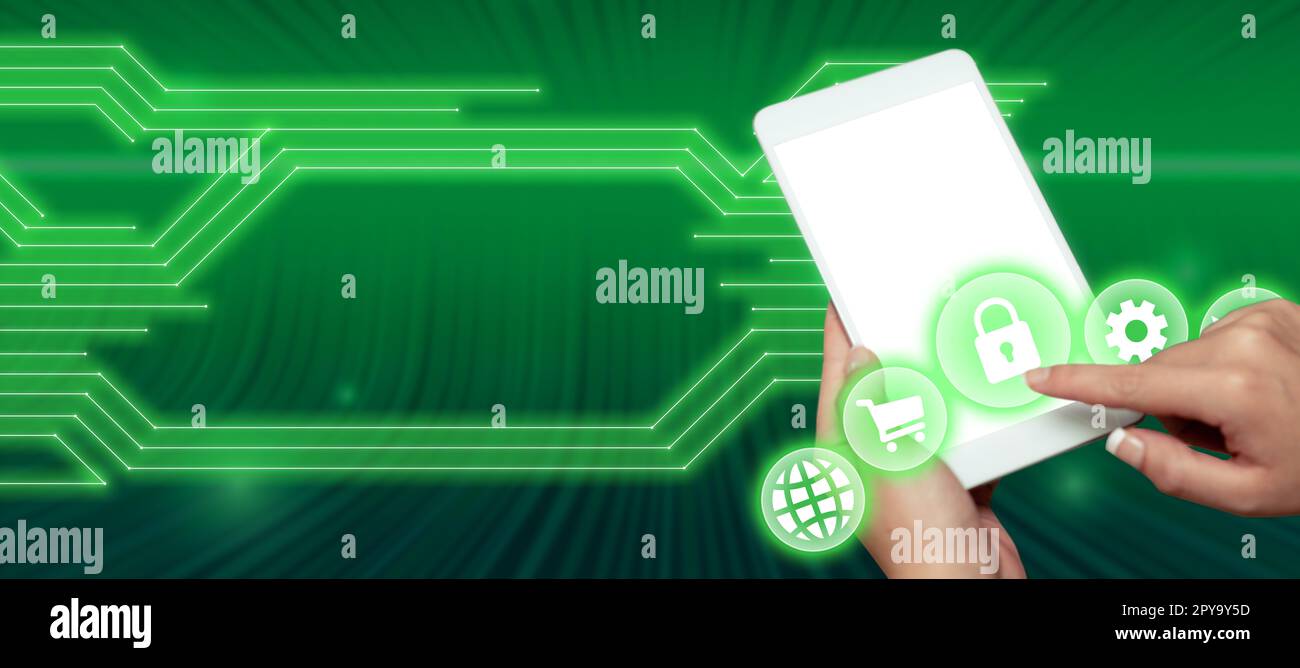 Hand holding mobile phone with important new information on display ...