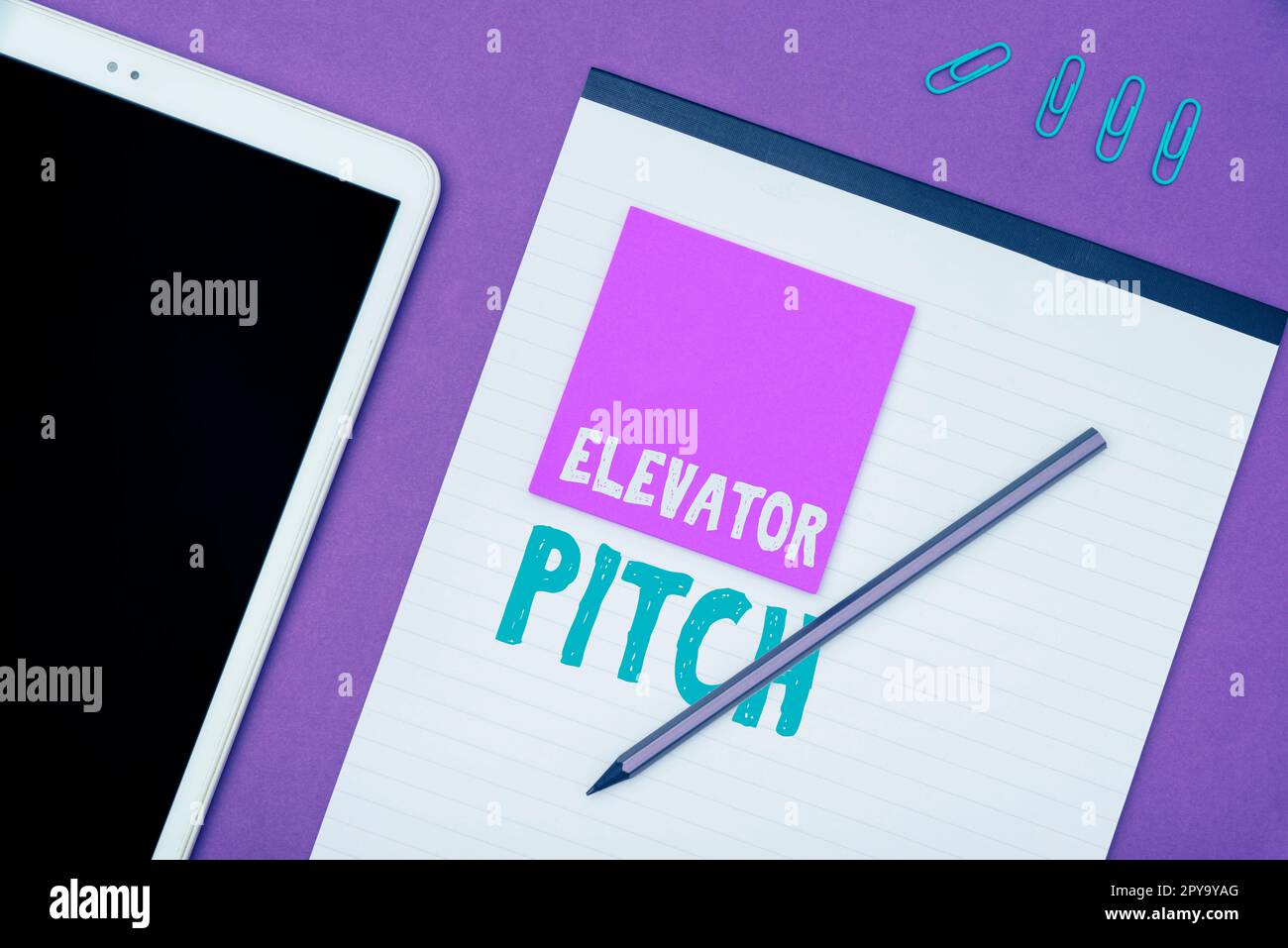 Writing displaying text Elevator Pitch. Conceptual photo A persuasive ...
