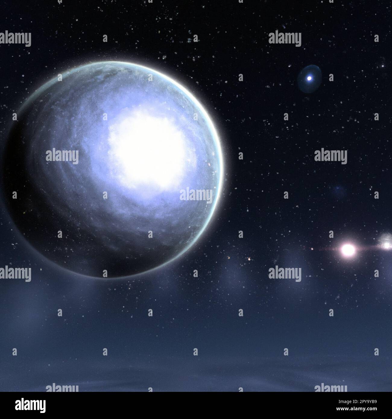 Outer space, Universe. Celestial asteroids, satellites, planets and ...