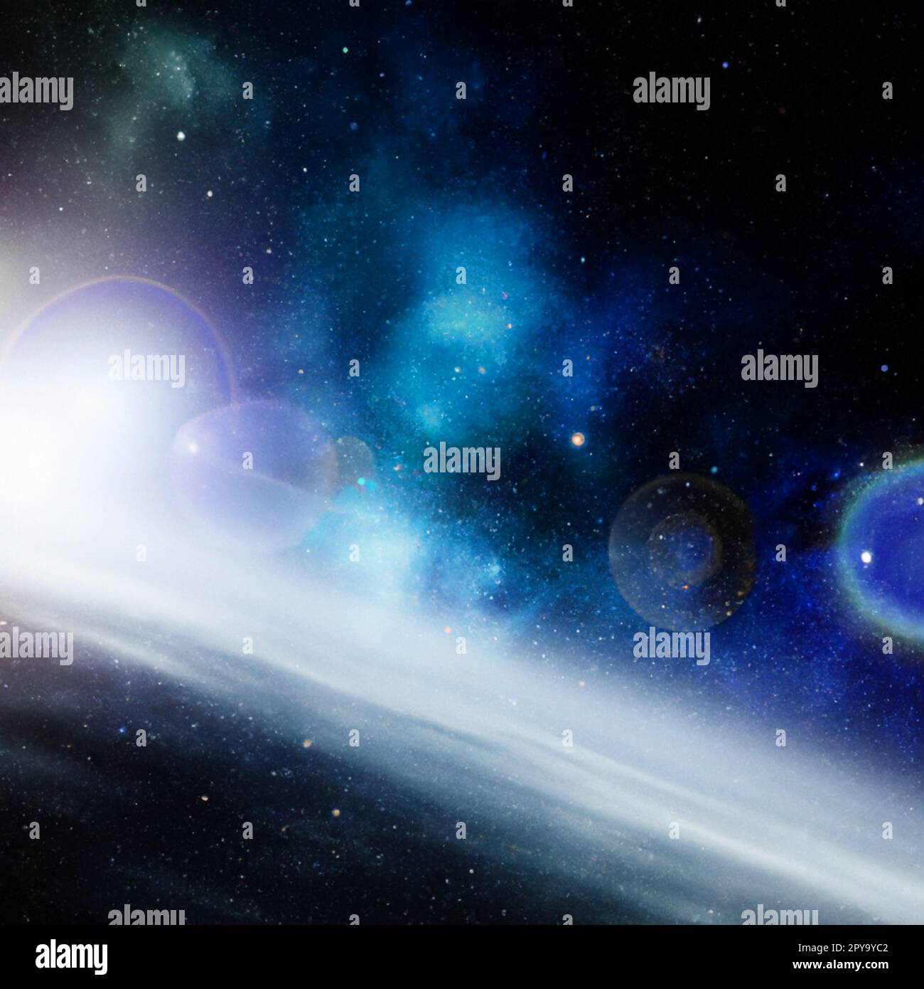 Outer space, Universe. Celestial asteroids, satellites, planets and ...