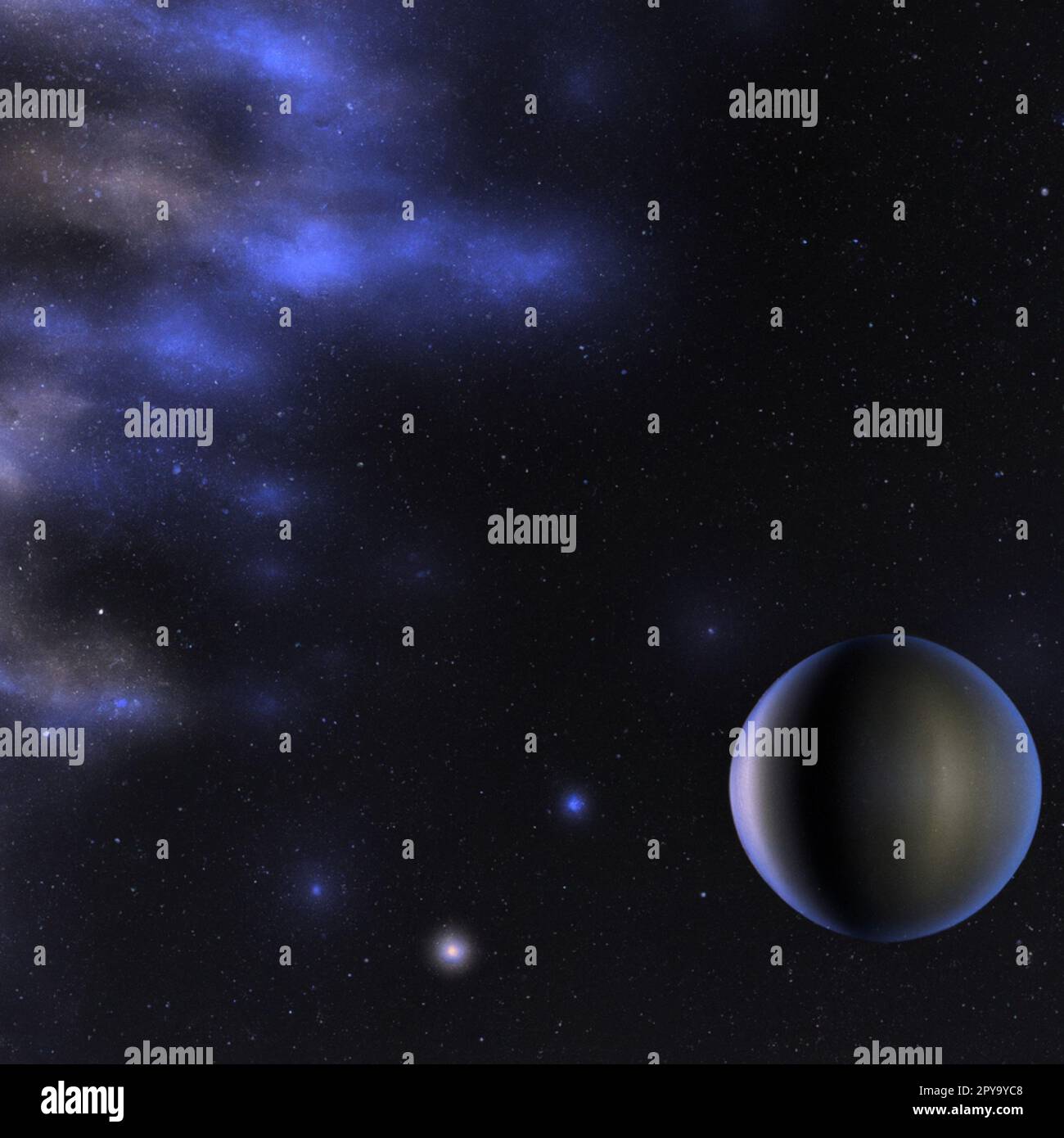 Outer space, Universe. Celestial asteroids, satellites, planets and ...