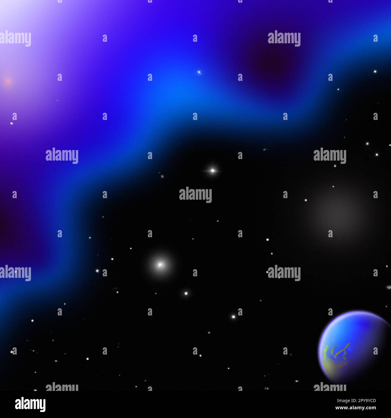 Outer space, Universe. Celestial asteroids, satellites, planets and ...