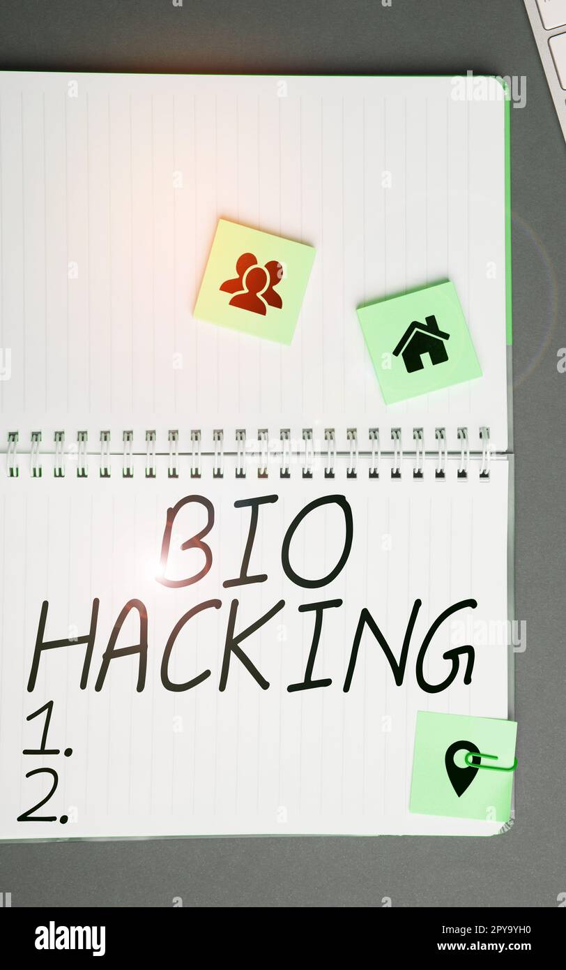 Conceptual display Bio Hacking. Word for exploiting genetic material ...