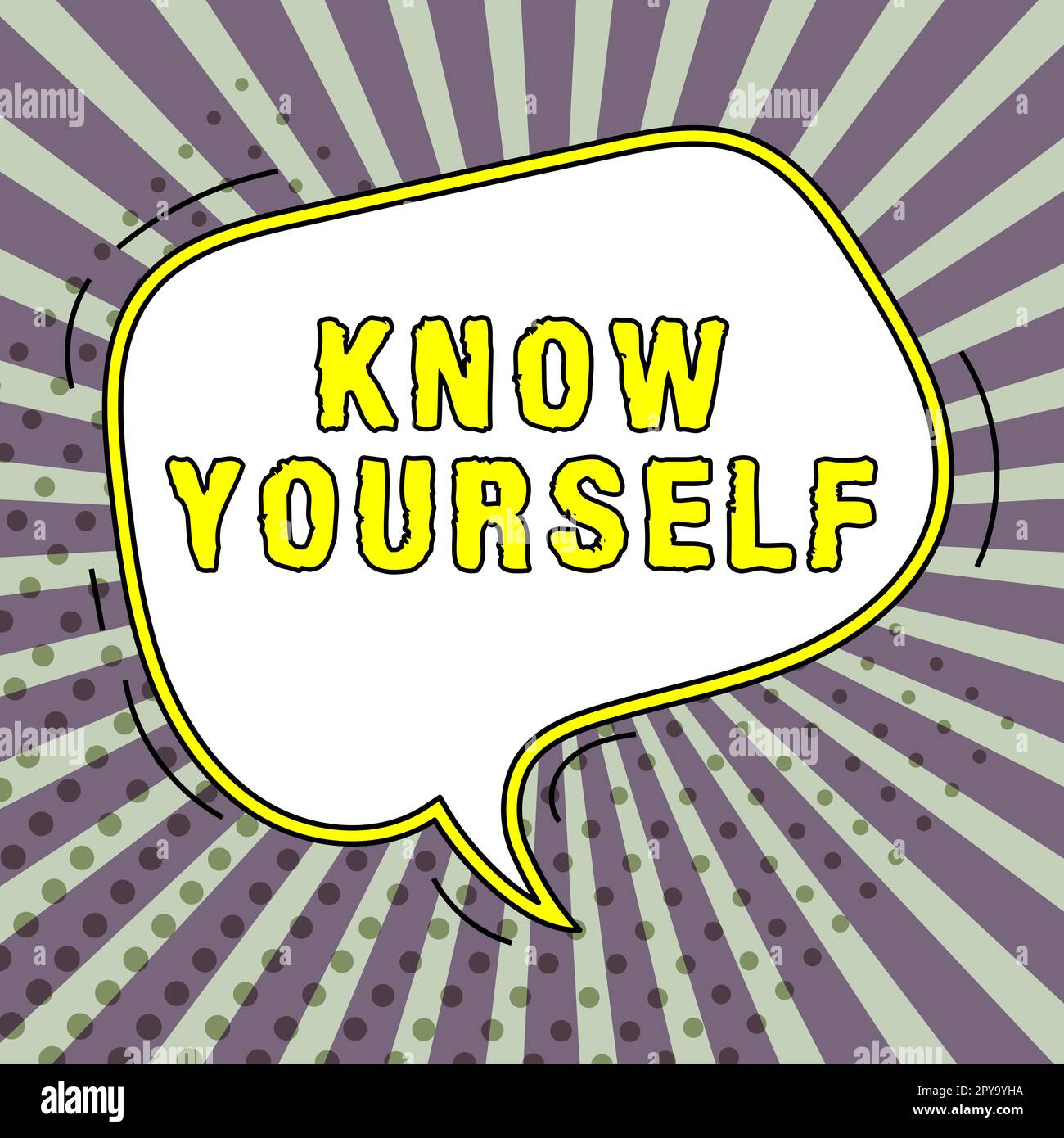 Conceptual caption Know Yourself. Business showcase Find You ...