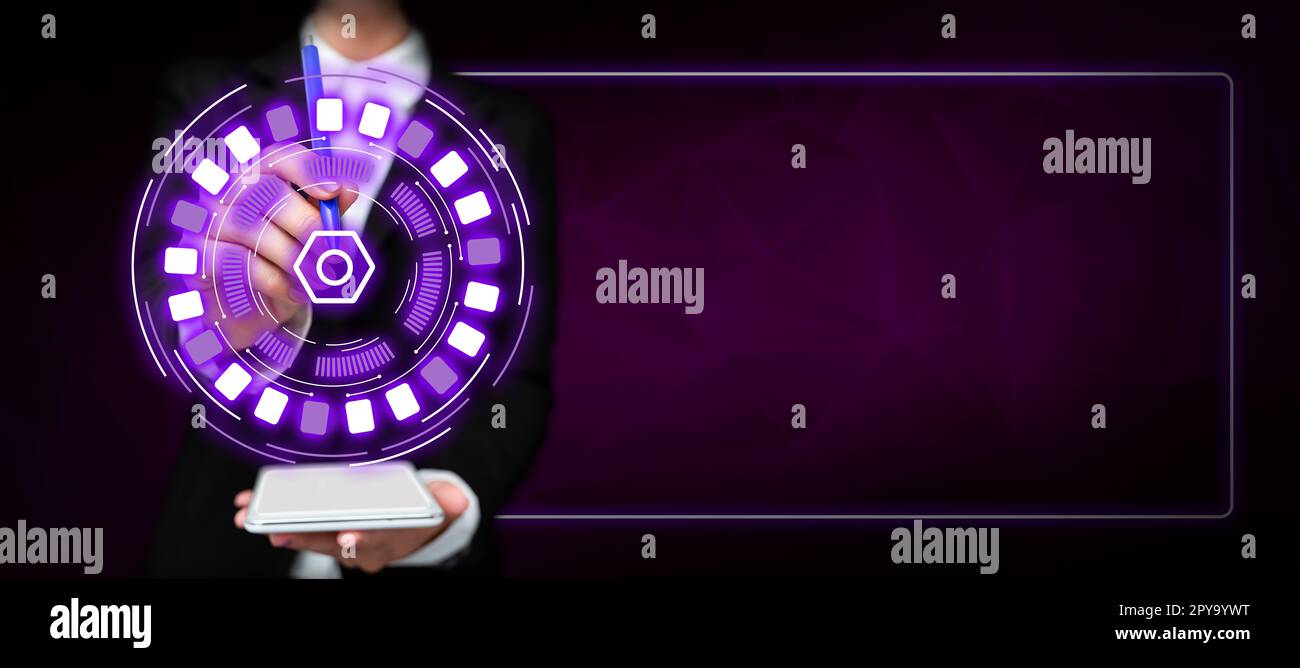 Business Woman Standing Holding mobile phone And pen. Pressing On ...