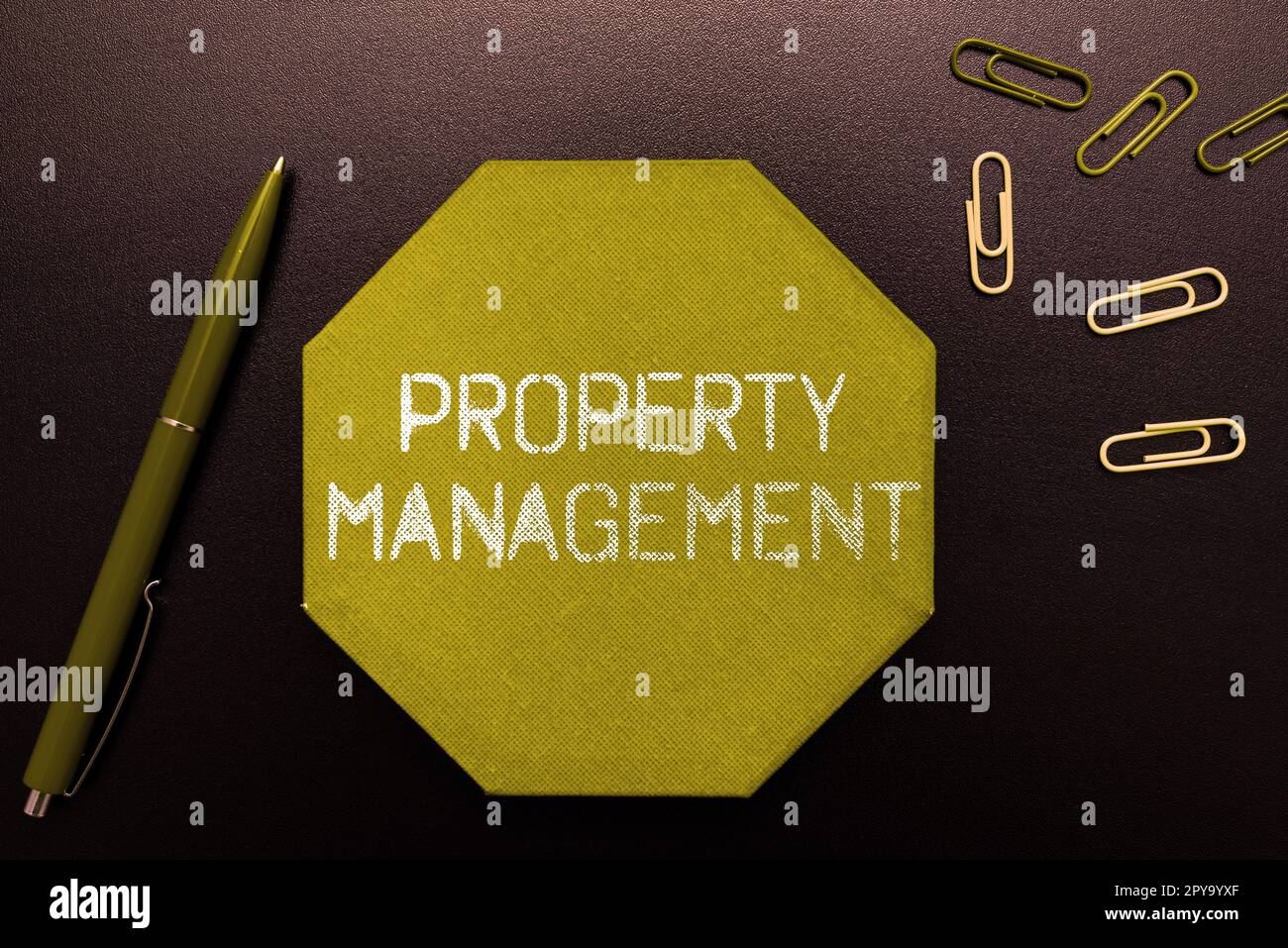 Sign displaying Property Management. Word for Overseeing of Real Estate ...