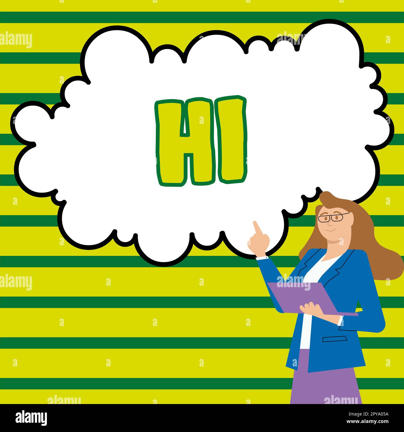 Sign displaying Hi. Concept meaning used as a greeting or to begin a ...