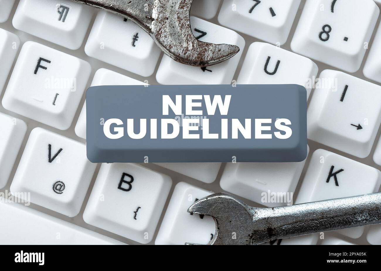 Sign displaying New Guidelines. Business concept a new list of goals to ...