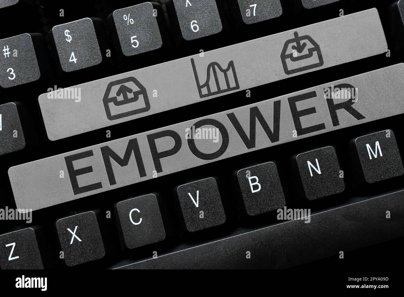 Hand writing sign Empower. Word for to give power or authority to ...