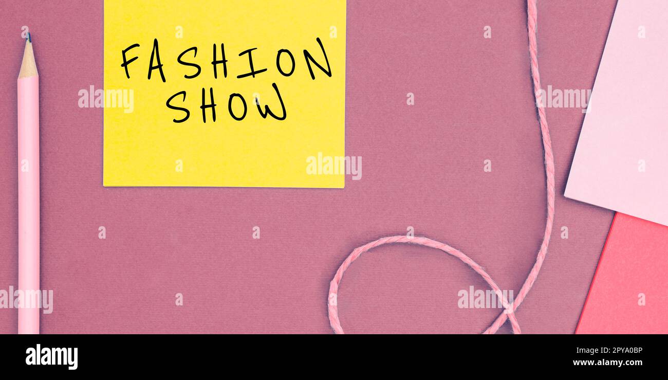Handwriting text Fashion Show. Internet Concept exibition that involves ...