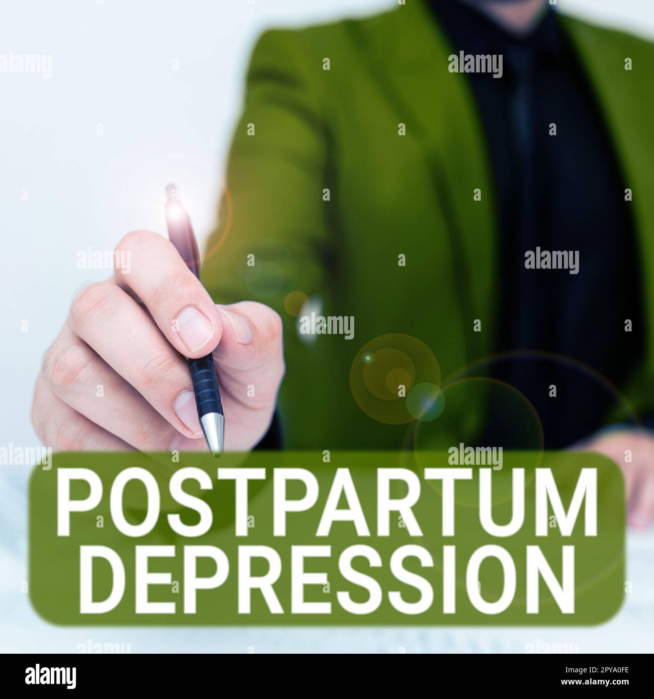 Sign displaying Postpartum Depression. Word Written on a mood disorder ...