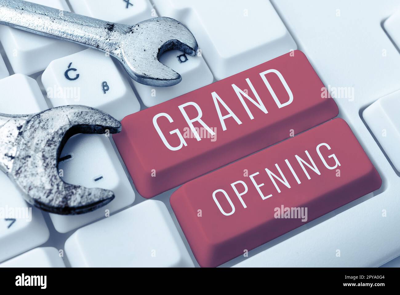 Sign displaying Grand Opening. Word for Ribbon Cutting New Business ...