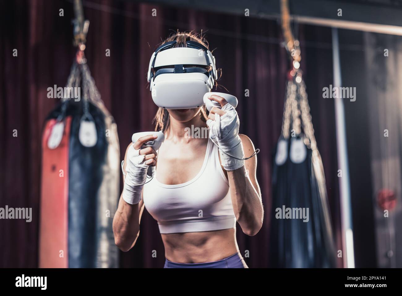 Fitness lovers battle against other gym members by wearing virtual ...