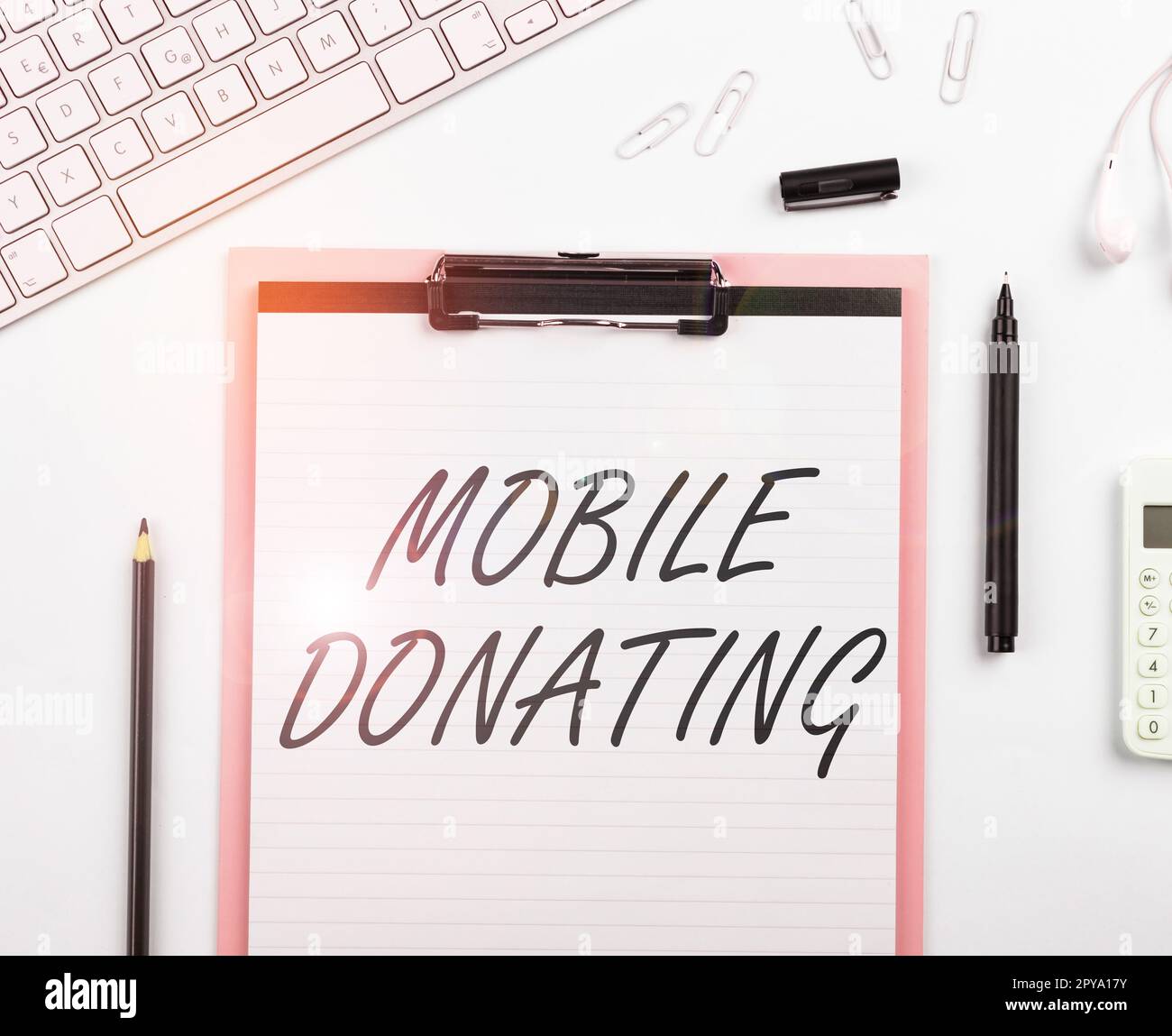 Hand writing sign Mobile Donating. Business approach to give something ...