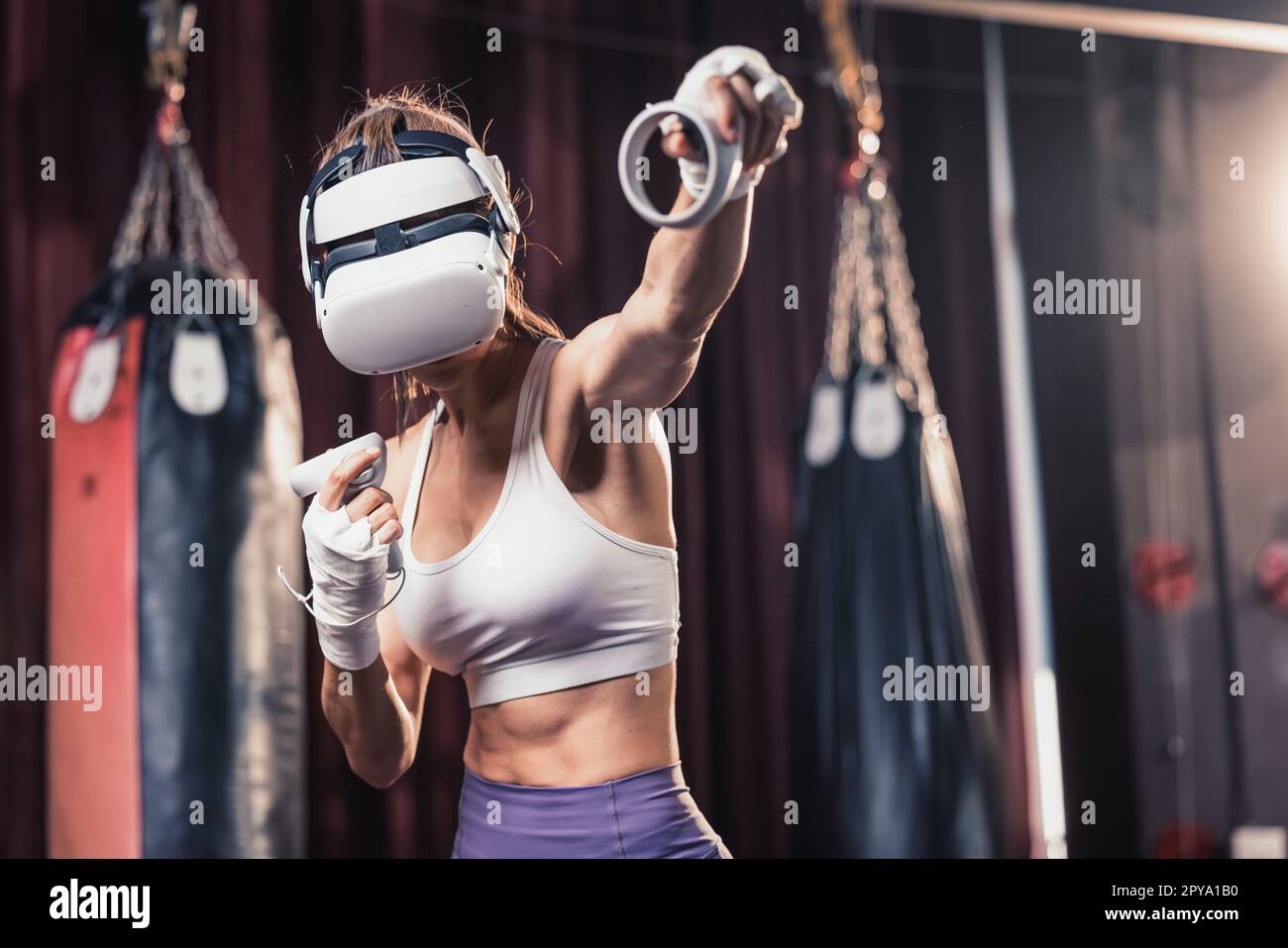 Fitness lovers battle against other gym members by wearing virtual ...
