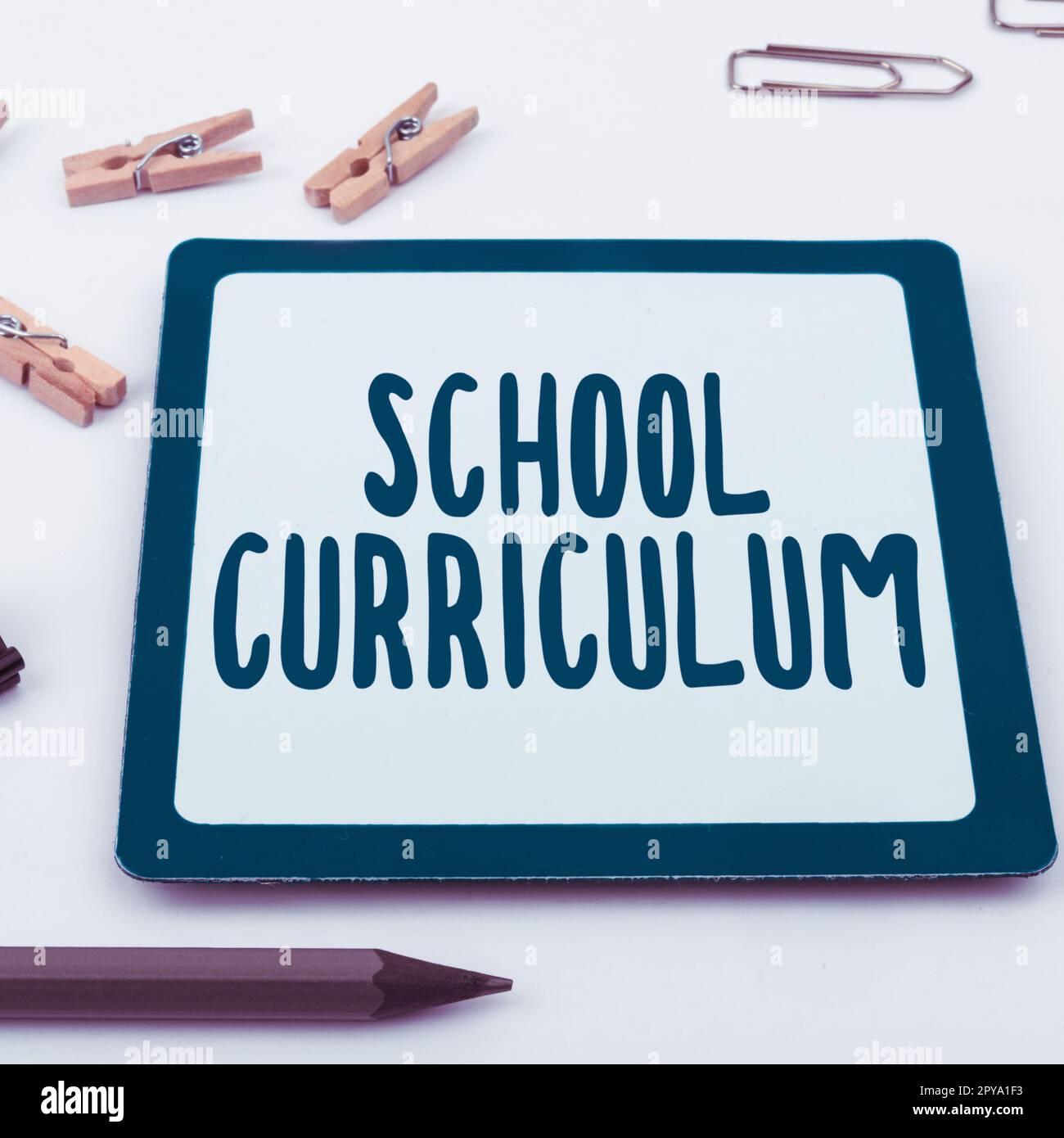 Text sign showing School Curriculum. Business approach designed to ...