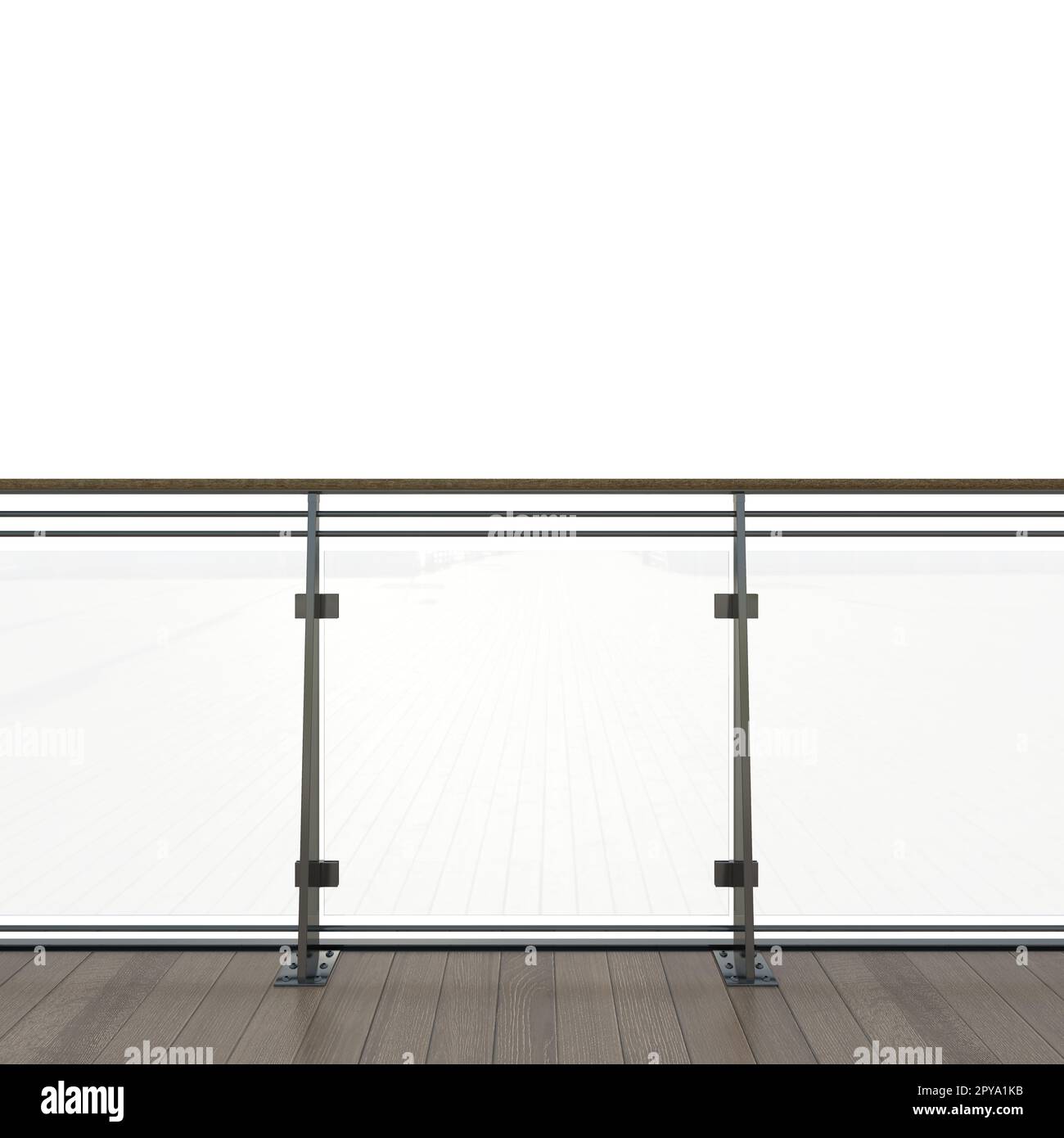 Image of balcony railing outside of a property. 3d rendering Stock ...