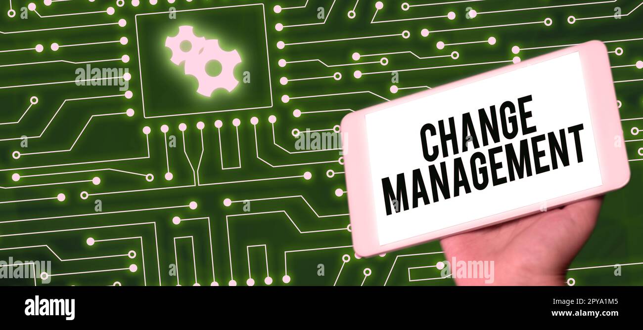 Text showing inspiration Change Management. Business showcase ...