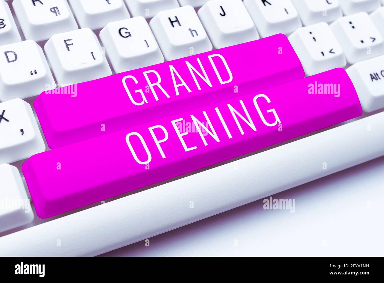 Sign displaying Grand Opening. Word Written on Ribbon Cutting New ...