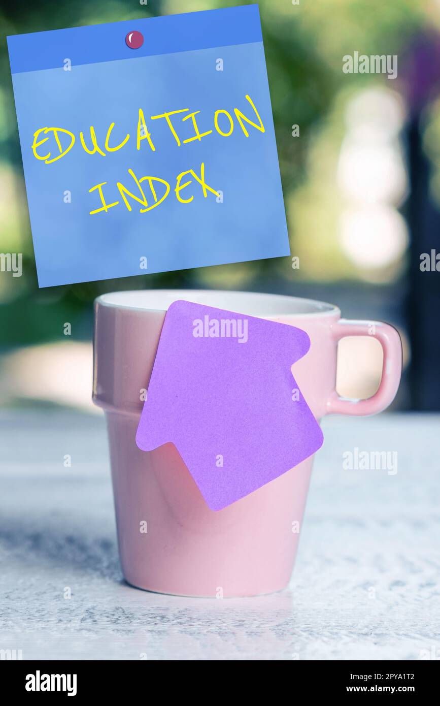 Writing displaying text Education Index. Business overview aiming to meet learning needs of all ...