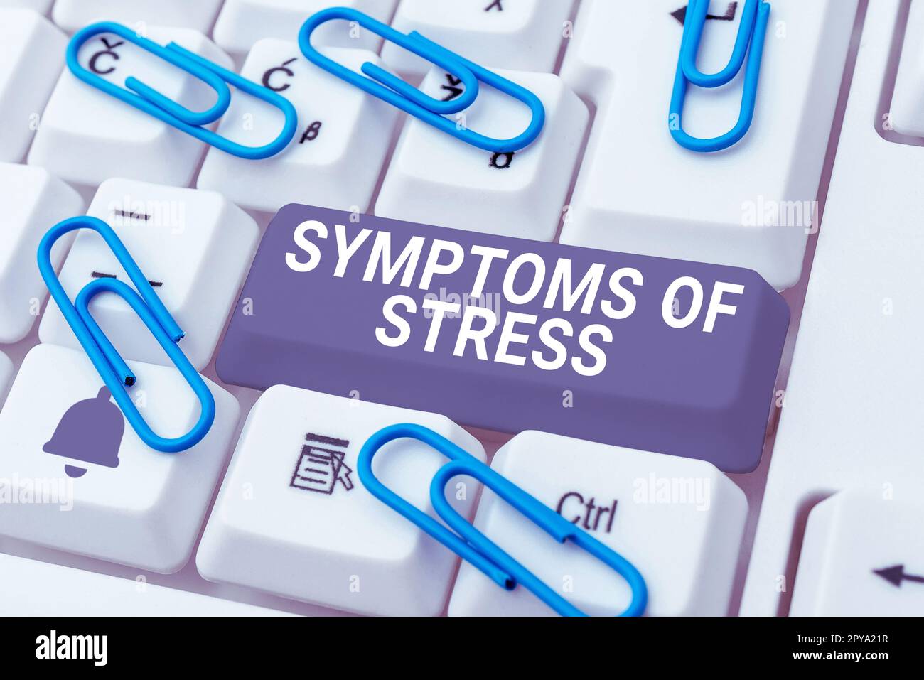 Hand writing sign Symptoms Of Stress. Business showcase serving as ...
