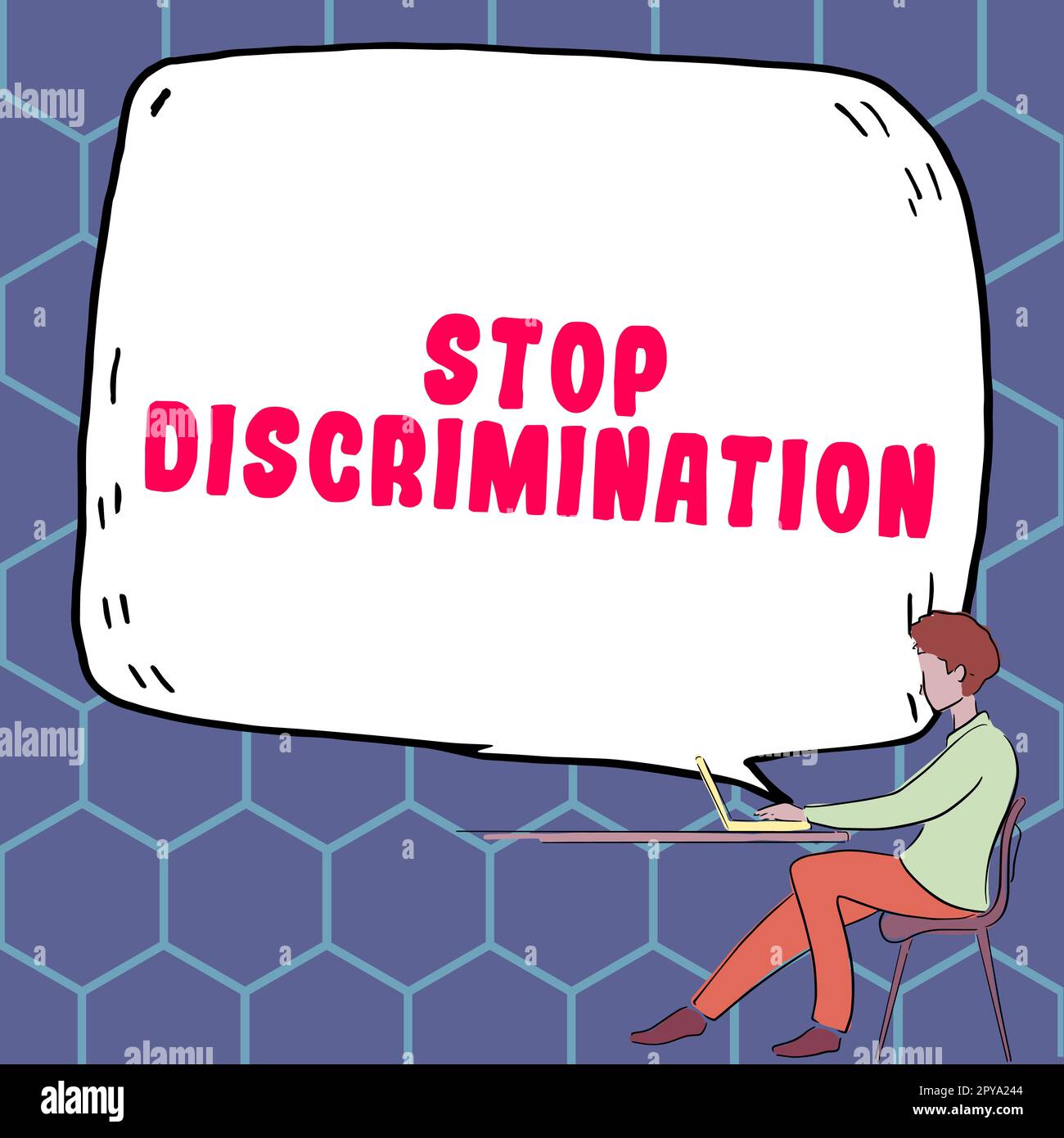 Conceptual caption Stop Discrimination. Word Written on Prevent Illegal ...