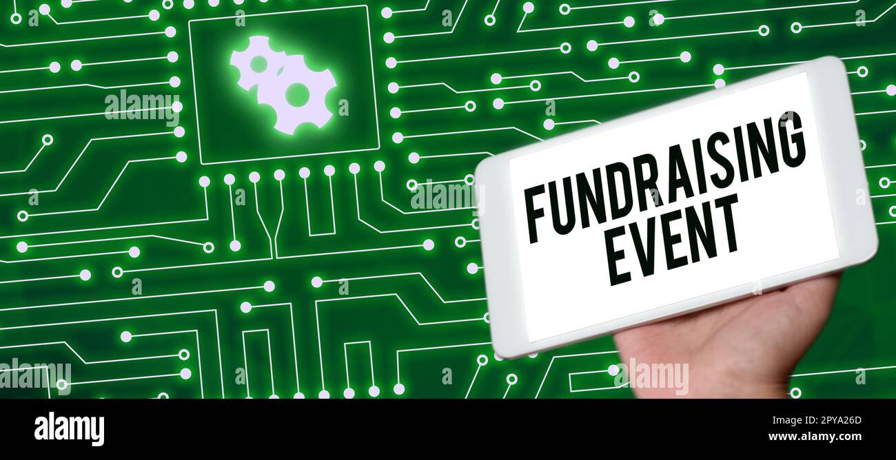 Hand writing sign Fundraising Event. Business showcase campaign whose ...