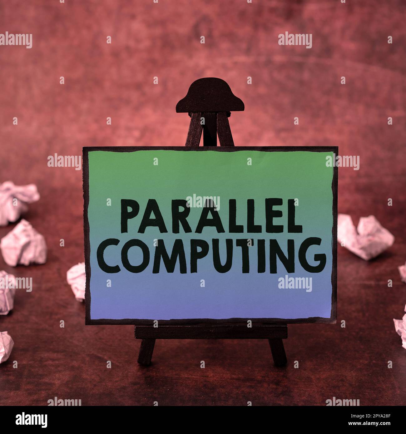 Sign Displaying Parallel Computing Internet Concept Simultaneous Calculation By Means Of