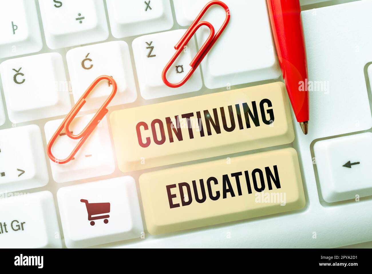 Handwriting text Continuing Education. Business showcase Continued ...