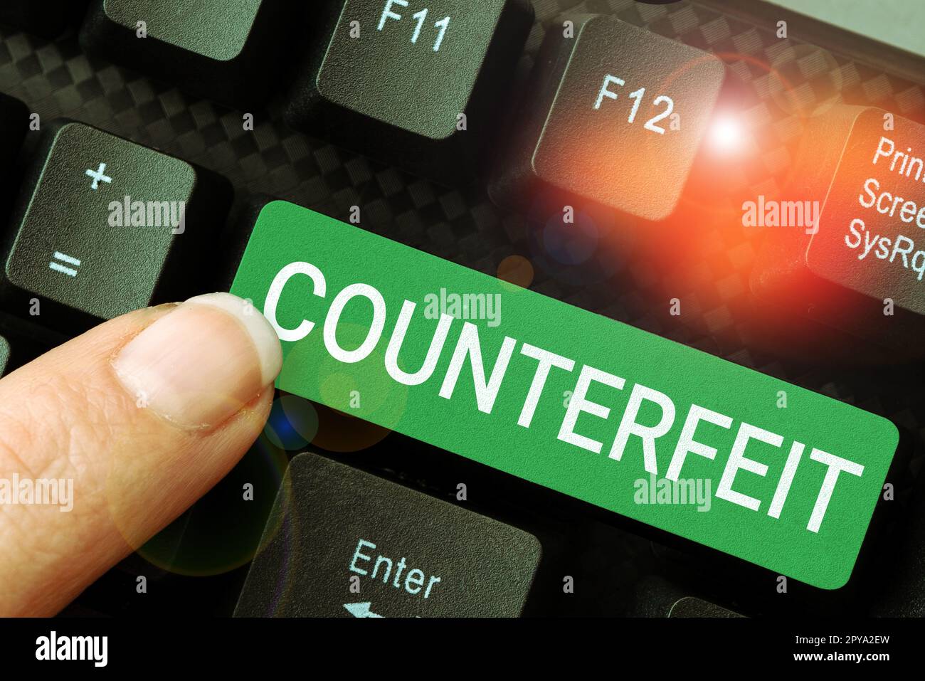 Hand writing sign Counterfeit. Concept meaning made in imitation of ...