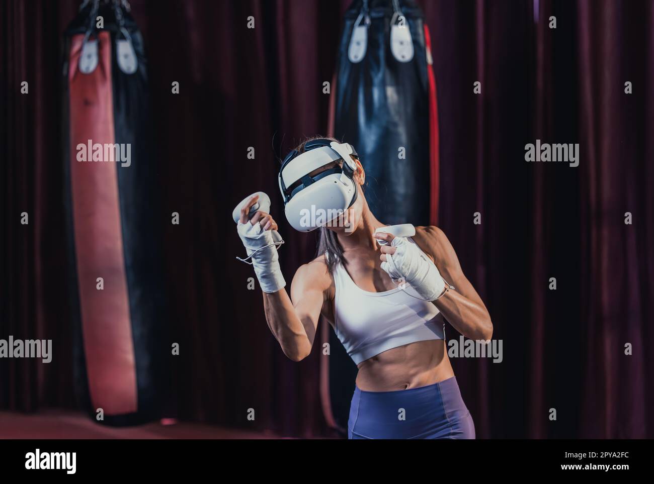 Fitness lovers battle against other gym members by wearing virtual ...