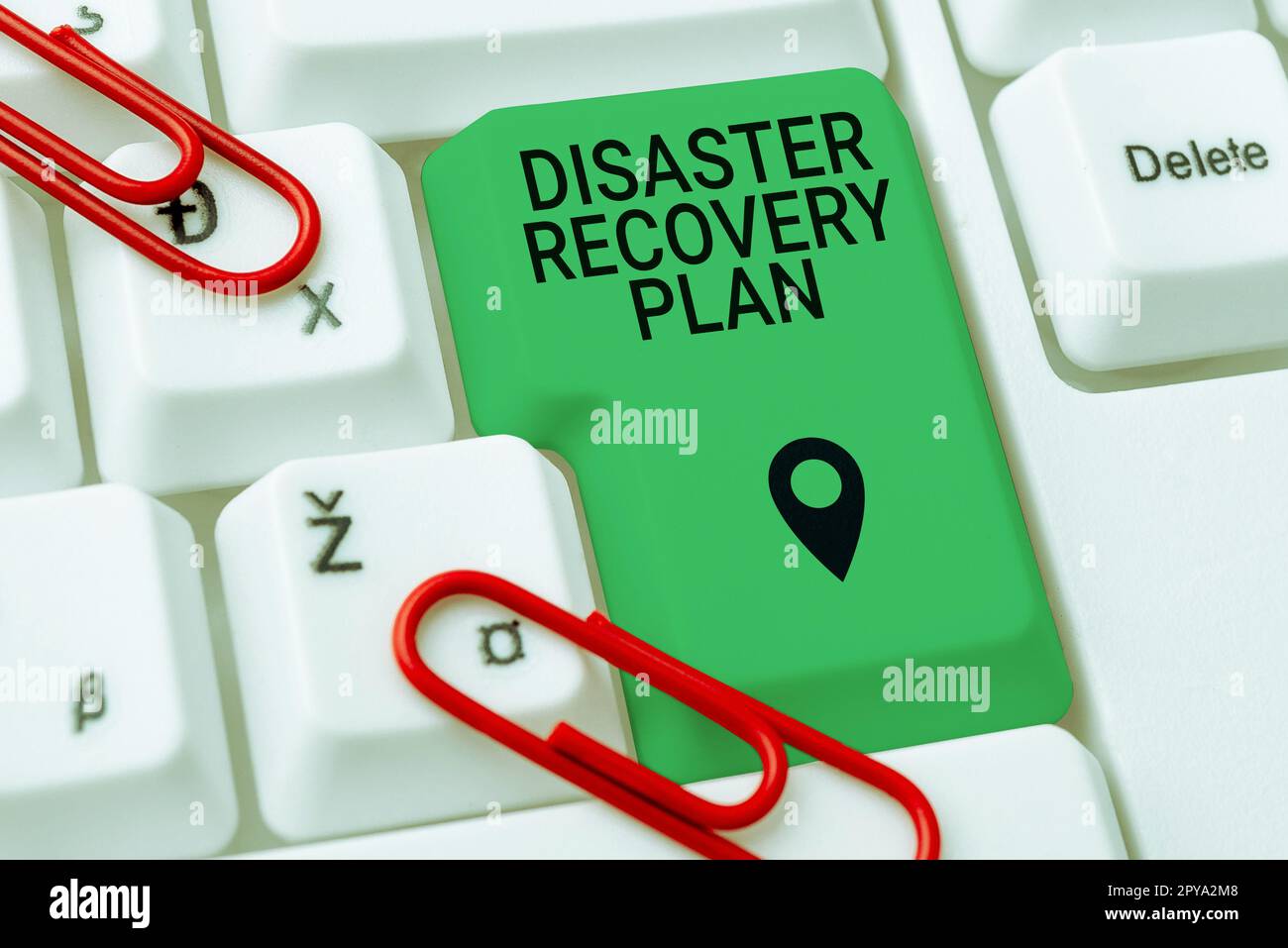 Hand writing sign Disaster Recovery Plan. Word Written on having backup ...